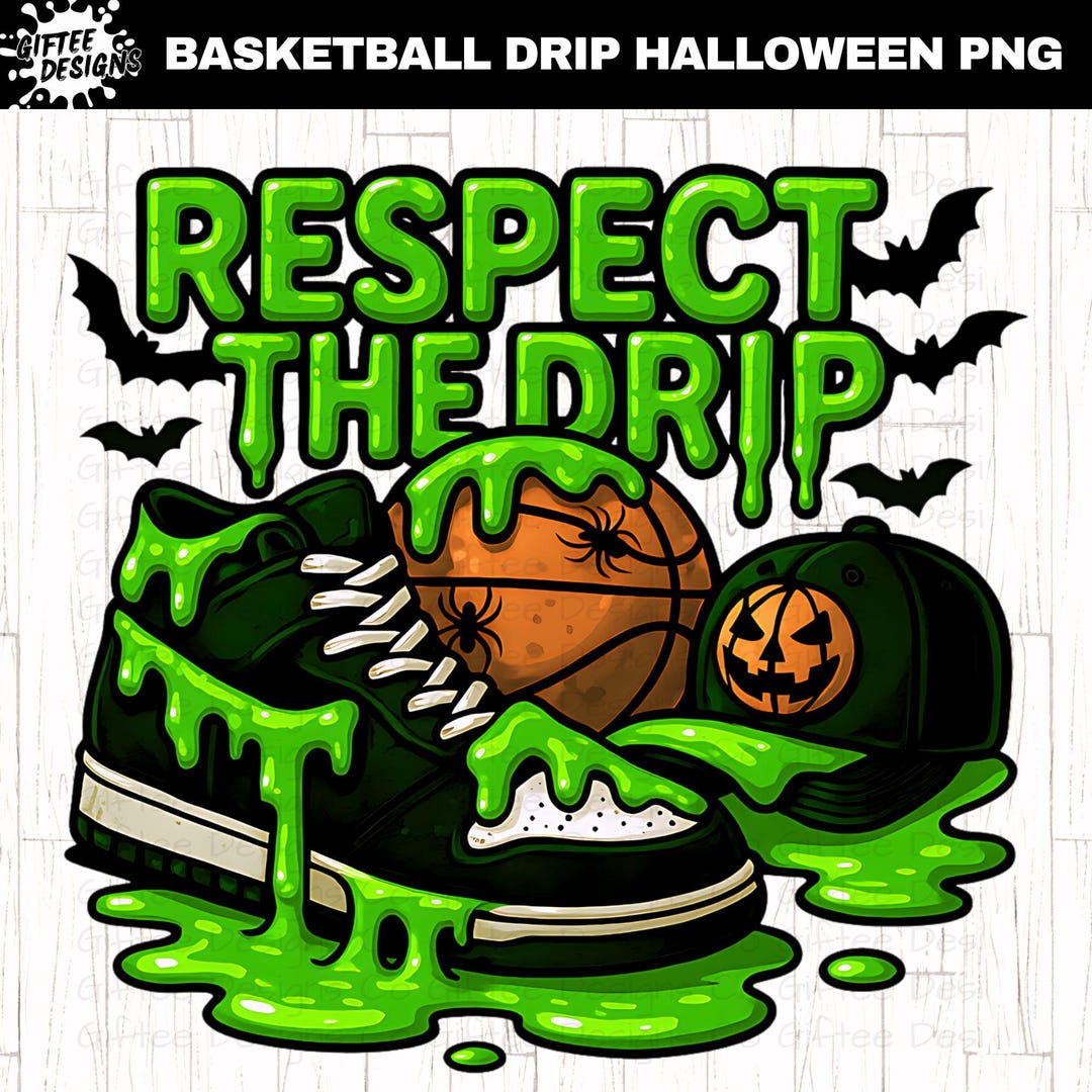 Halloween Basketball Drip PNG, Respect the Drip, Slime Png, Retro ...