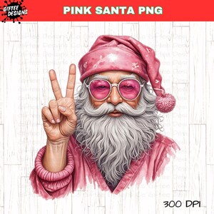 Retro Pink Santa Claus PNG, Vintage Santa Png, Pink Christmas Png ...