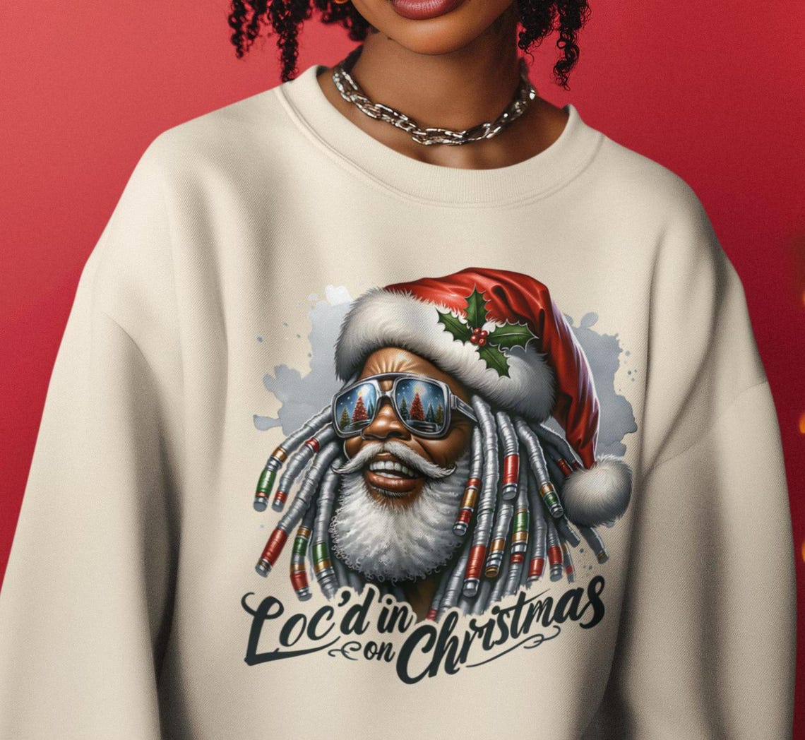 Black Santa PNG, African American Christmas Png, Dreadlocks Png, Black ...