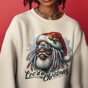 Black Santa PNG, African American Christmas Png, Dreadlocks Png, Black ...