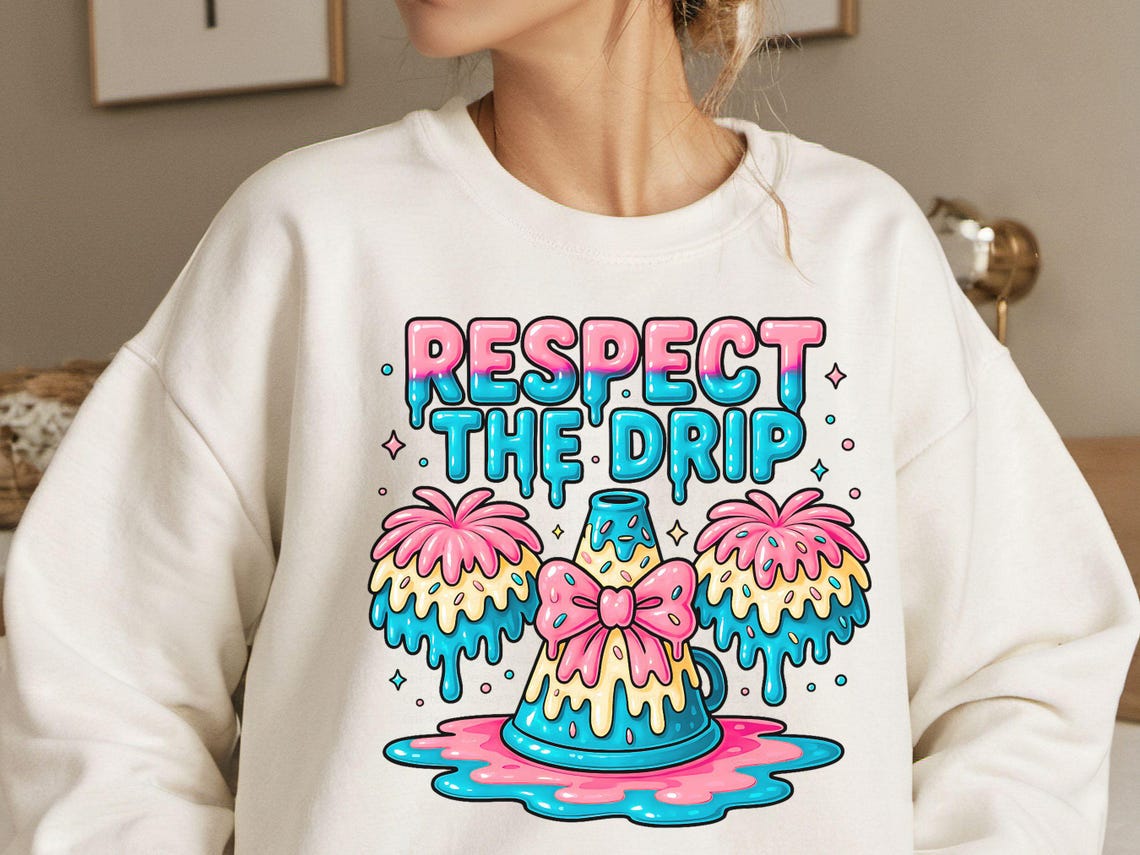 Cheer Drip PNG, Cheer Coquette Png, Ice Cream Drip, Respect the Drip ...
