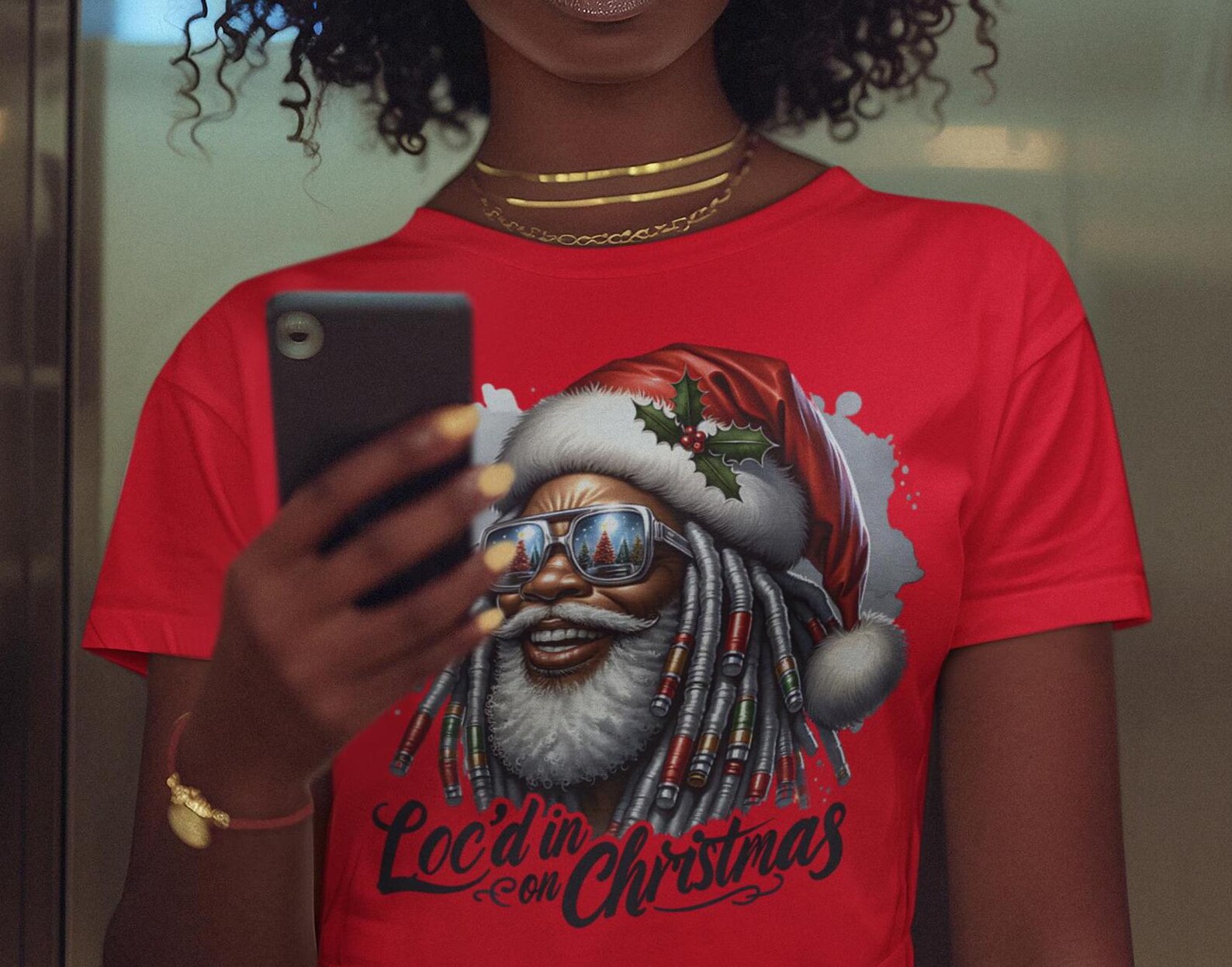 Black Santa PNG, African American Christmas Png, Dreadlocks Png, Black ...