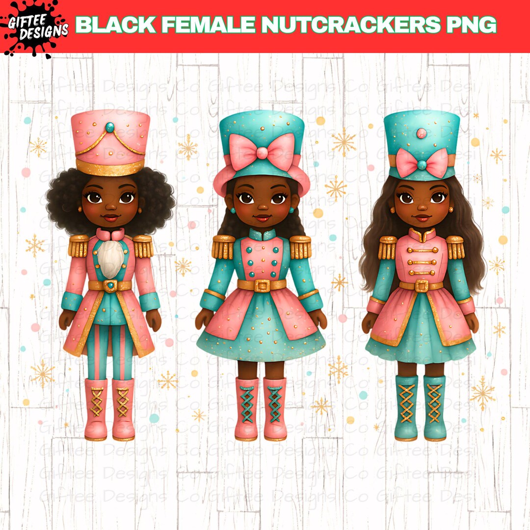 Black Female Nutcracker PNG, African American Christmas Png, Pink ...