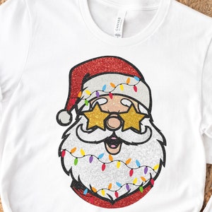 Santa Face PNG, Sparkly Santa PNG, Christmas Glitter Png, Funny Santa ...