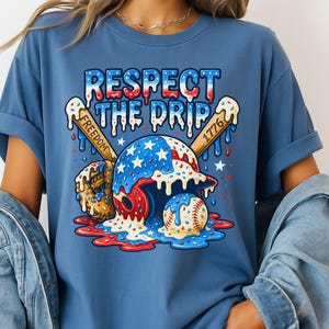 4th of July Baseball Drip PNG, Ice Cream Drip, Respect the Drip ...