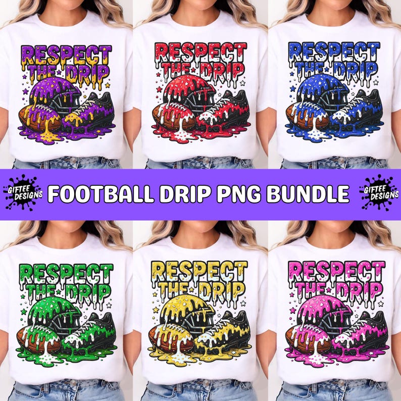 Football Drip PNG Bundle, Ice Cream Drip, Respect the Drip, Football ...
