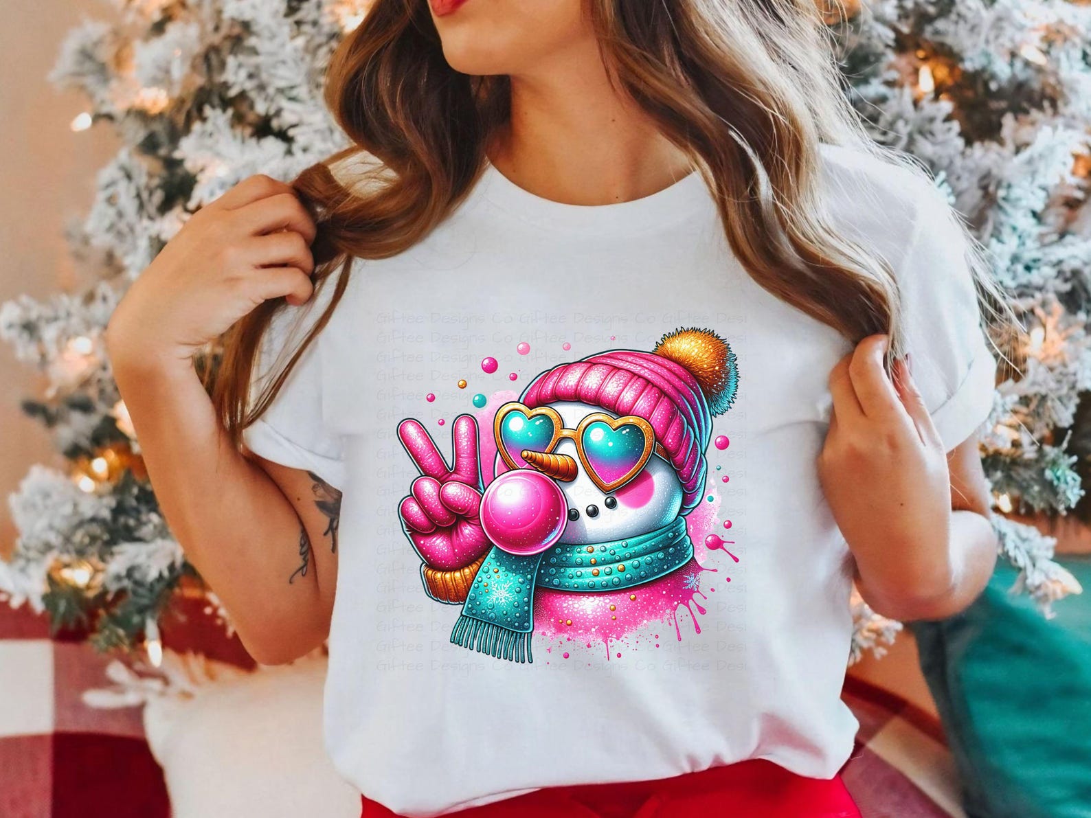 Pink Snowman Blowing Bubble PNG, Pink Christmas Png, Snowman With ...