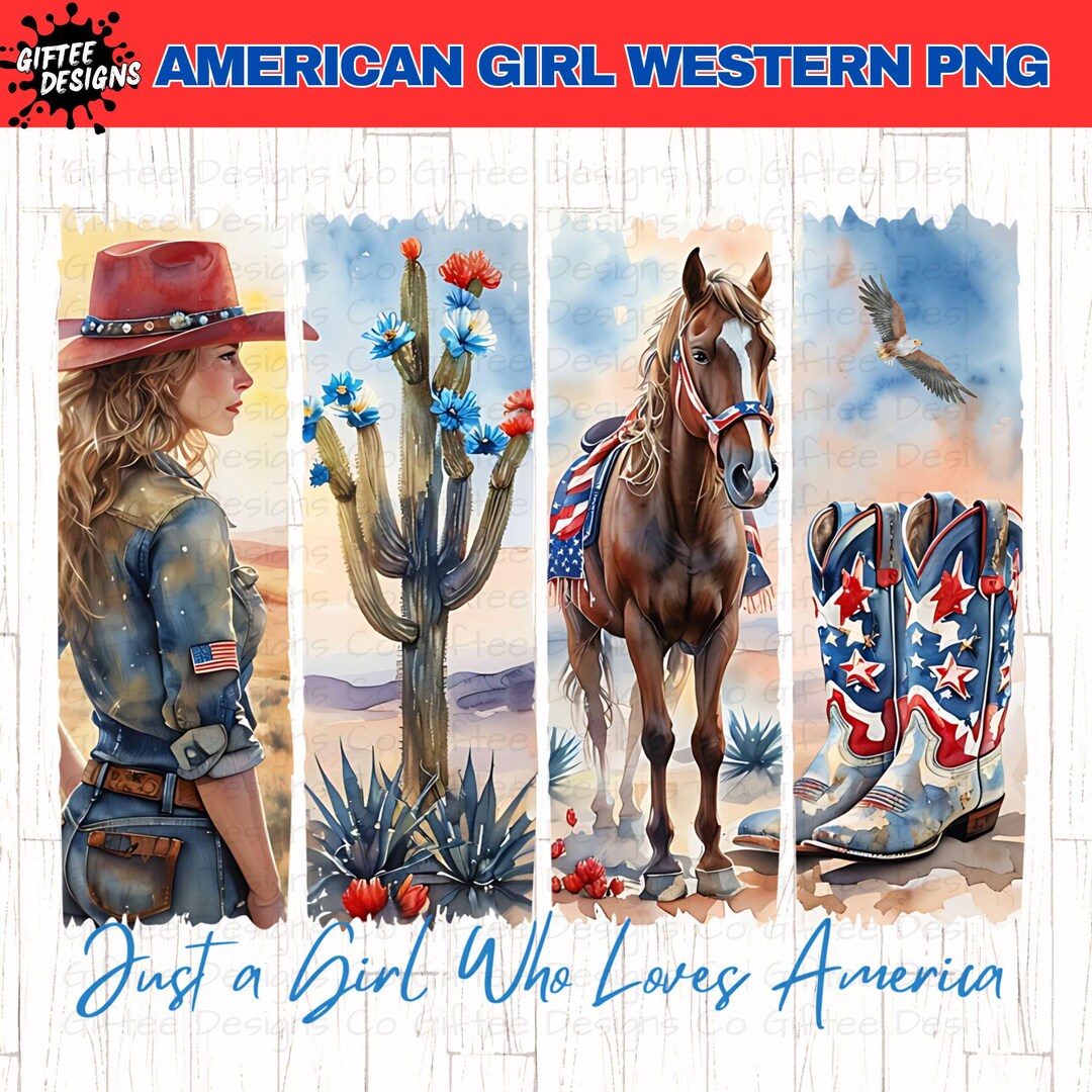 4th of July Western PNG, Just a Girl Who Loves Png, America Png ...