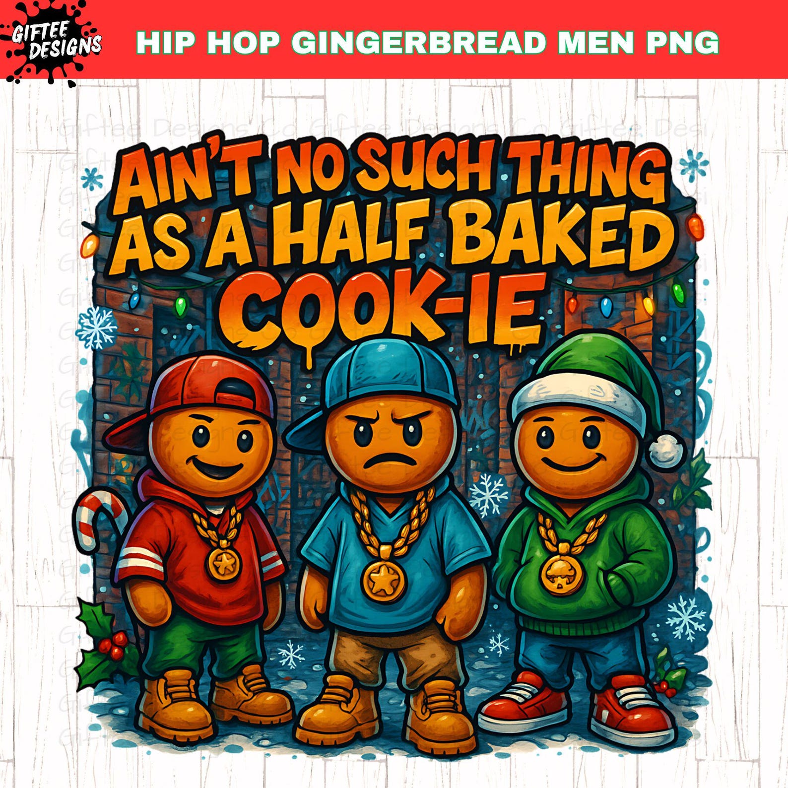 Gingerbread Man PNG, Hip Hop Christmas, African American Christmas ...