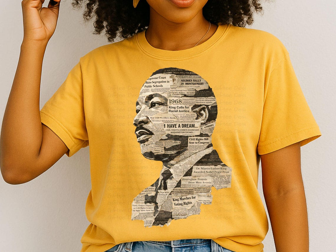 Martin Luther King PNG, Newspaper Collage MLK Black History Png Design ...