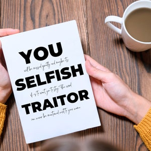 You Selfish Traitor PNG SVG, Coworker Leaving Svg, Goodbye Svg ...