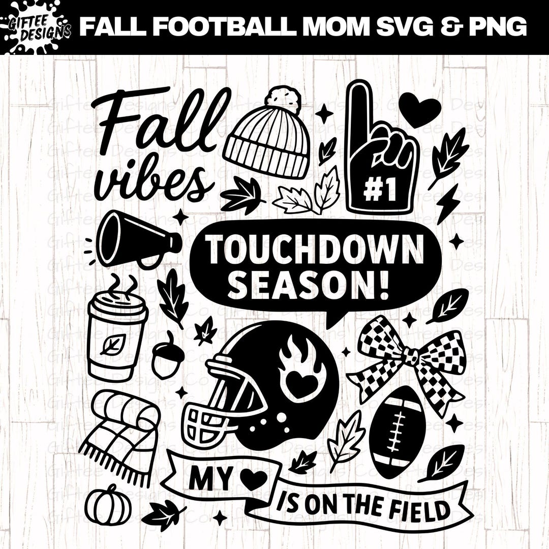 Retro Football SVG PNG, Fall Football Svg, Football Mom Svg, Touchdown ...