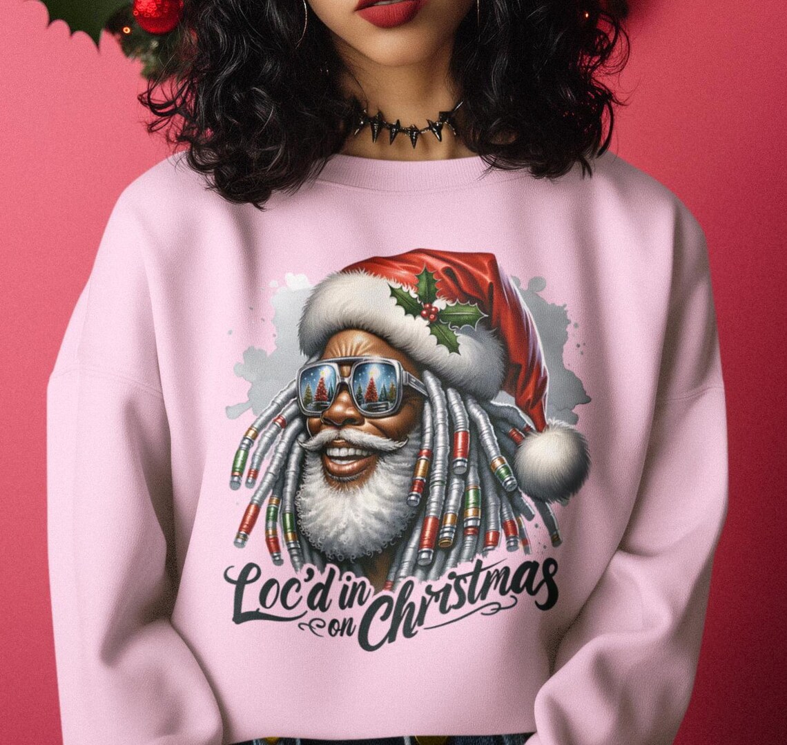 Black Santa PNG, African American Christmas Png, Dreadlocks Png, Black ...