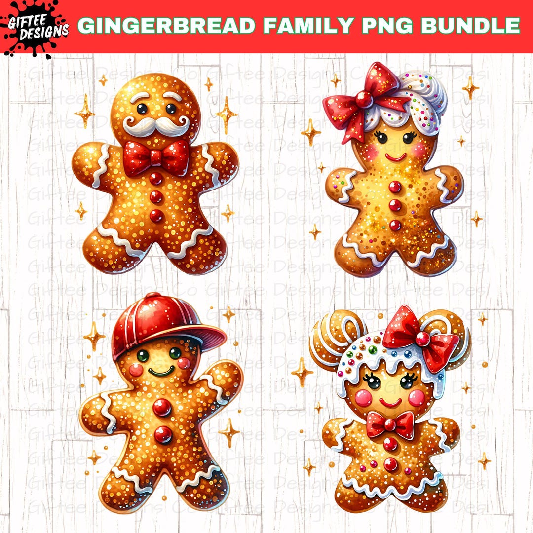Gingerbread PNG Bundle, Family Christmas Png, Gingerbread Girl ...