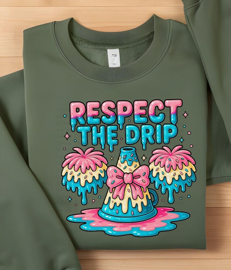 Cheer Drip PNG, Cheer Coquette Png, Ice Cream Drip, Respect the Drip ...