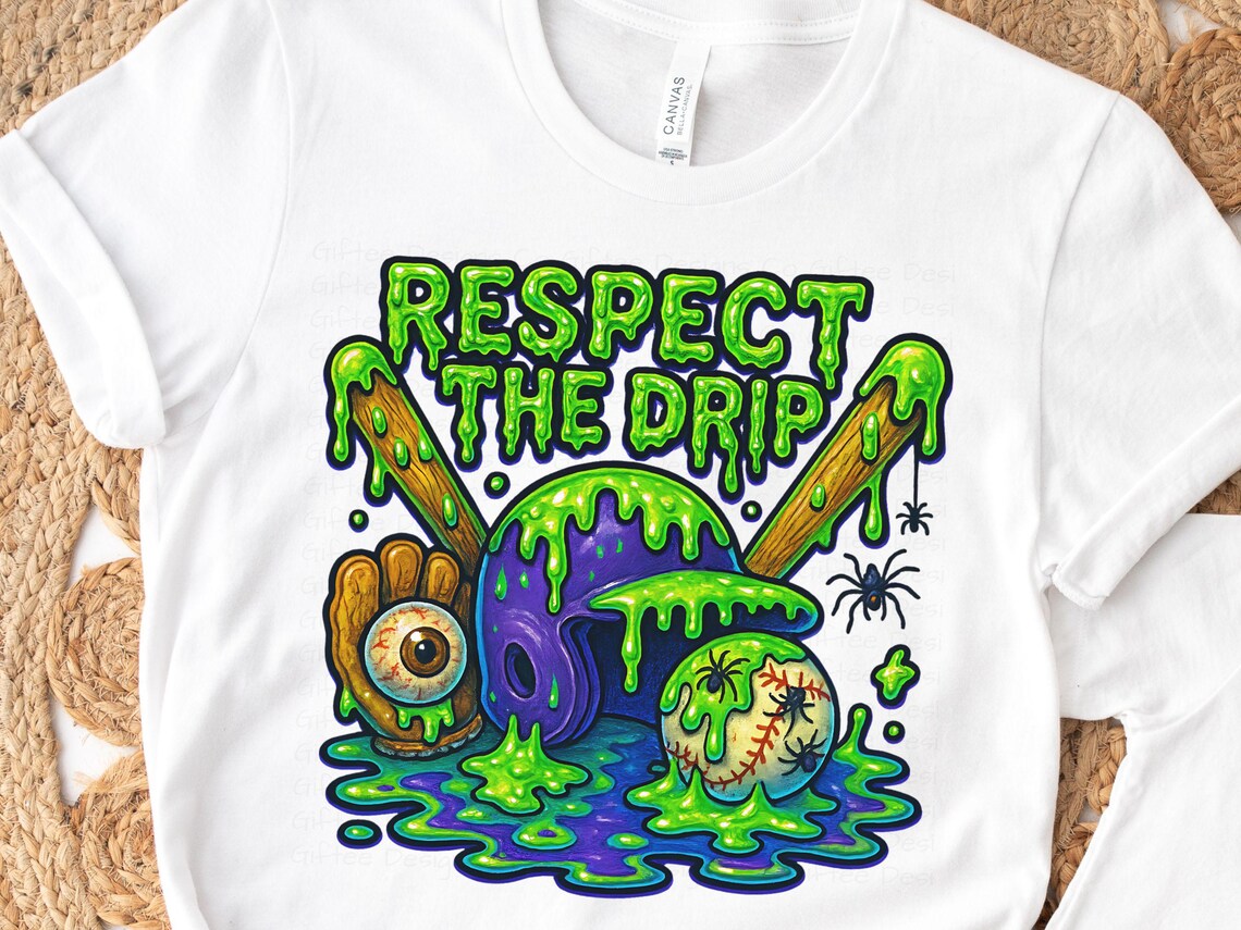 Halloween Baseball Drip PNG, Respect the Drip, Slime Png, Retro ...