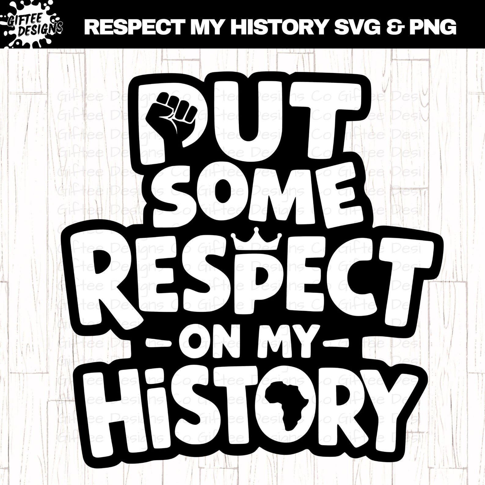 Black History Month SVG PNG, Respect on My History Shirt Design ...