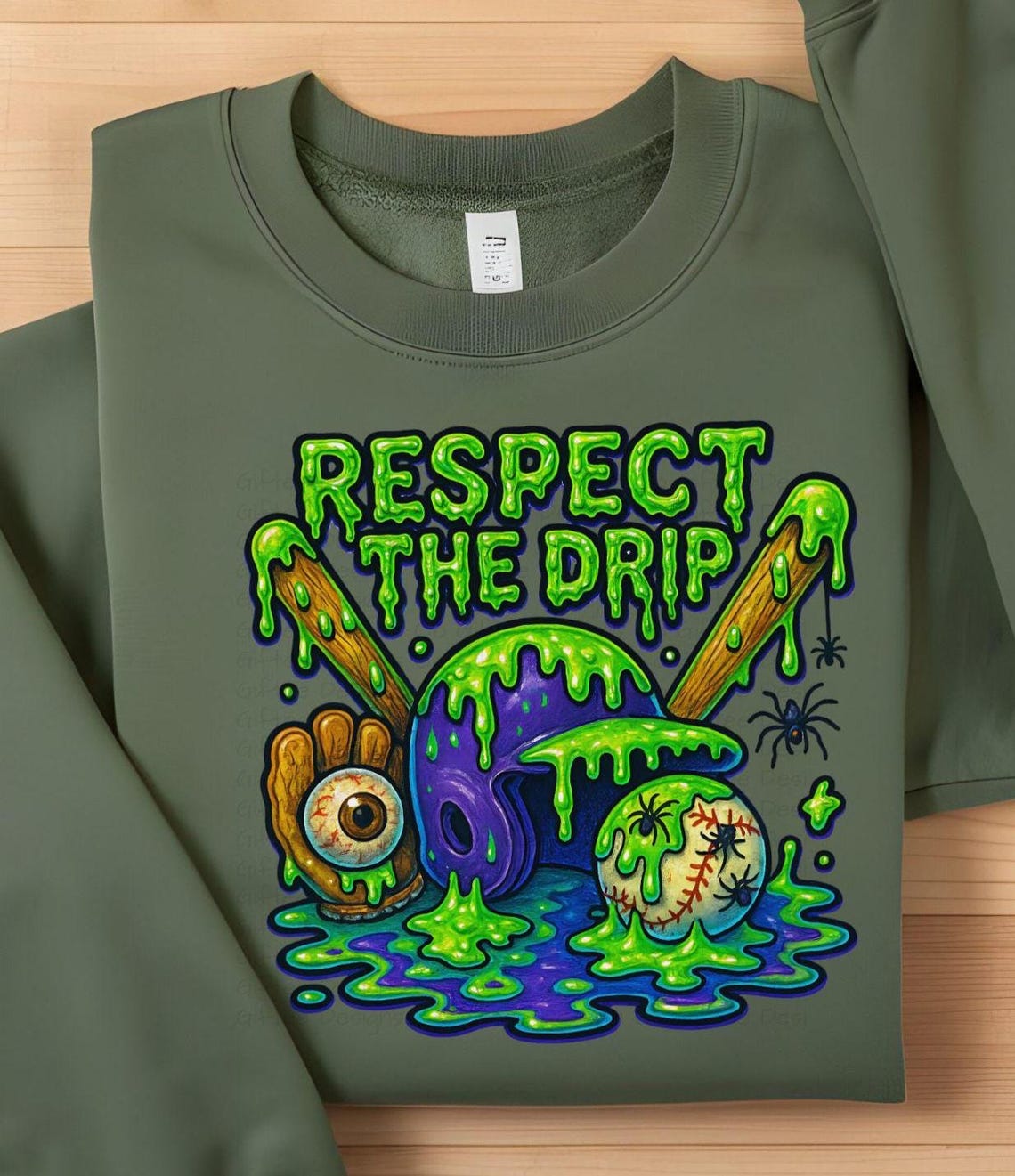 Halloween Baseball Drip PNG, Respect the Drip, Slime Png, Retro ...