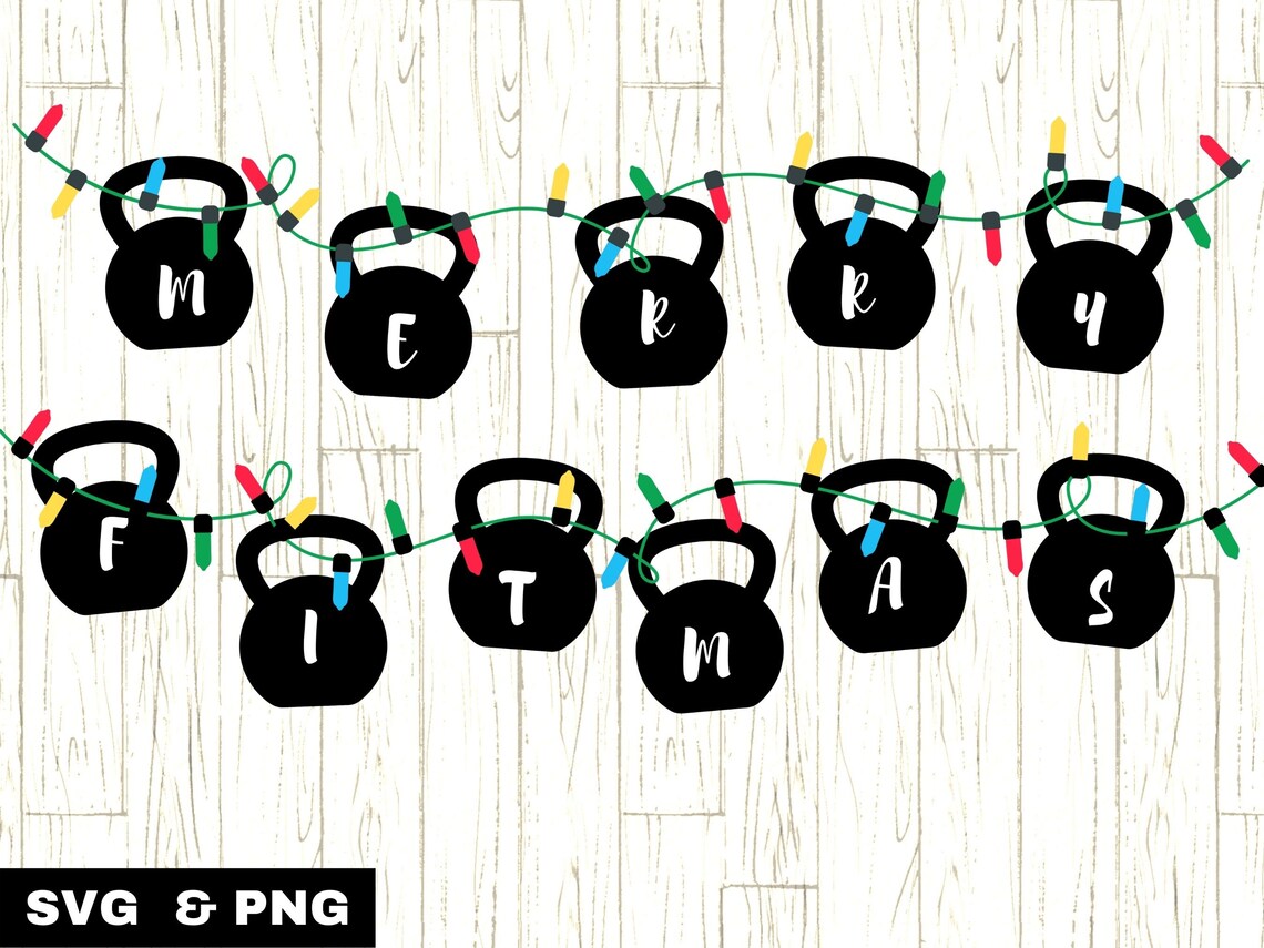 Merry Fitmas SVG and PNG, Christmas Fitness Svg, Christmas Workout Svg ...