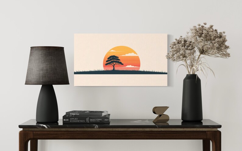 Minimalistic Nature Scene Wall Art, Digital Download Landscape Print ...
