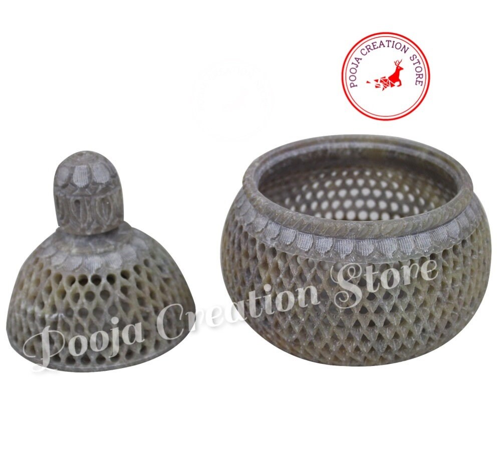 Soapstone Handicrafts Work Ball Handiya Stand Candle Holder Lamp for ...