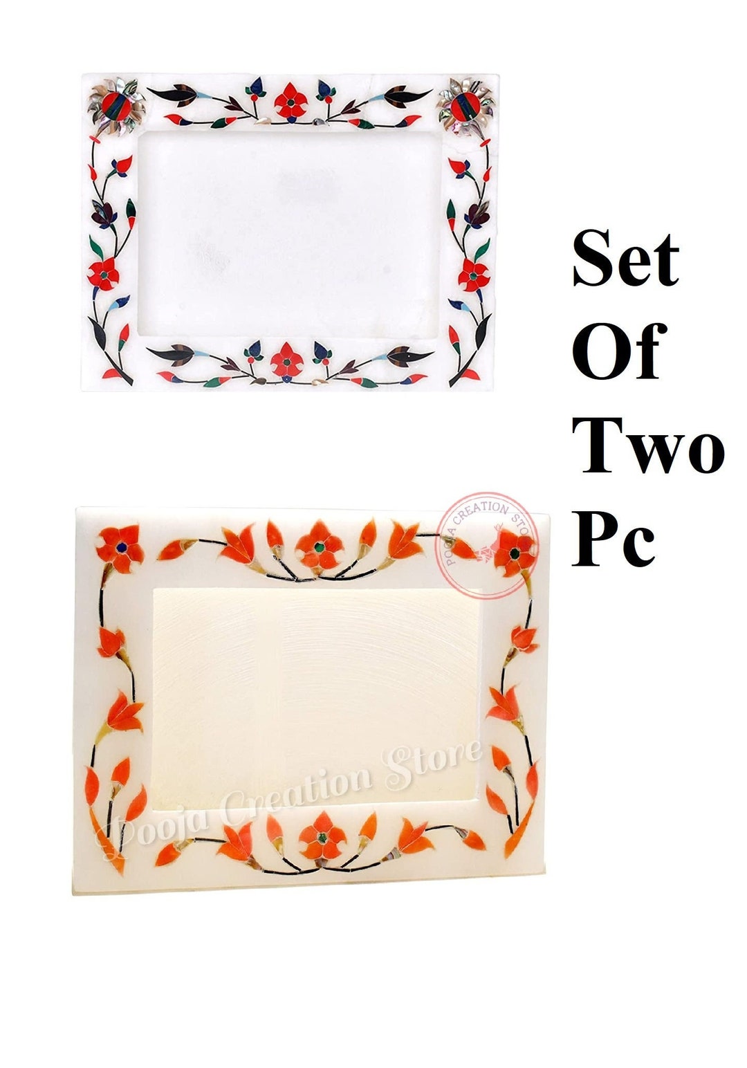 Handicraft Beautiful White Marble Photo Frame Inlay Art Work Marble ...