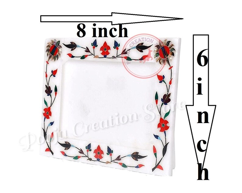 Handicraft Beautiful White Marble Photo Frame Inlay Art Work Marble ...