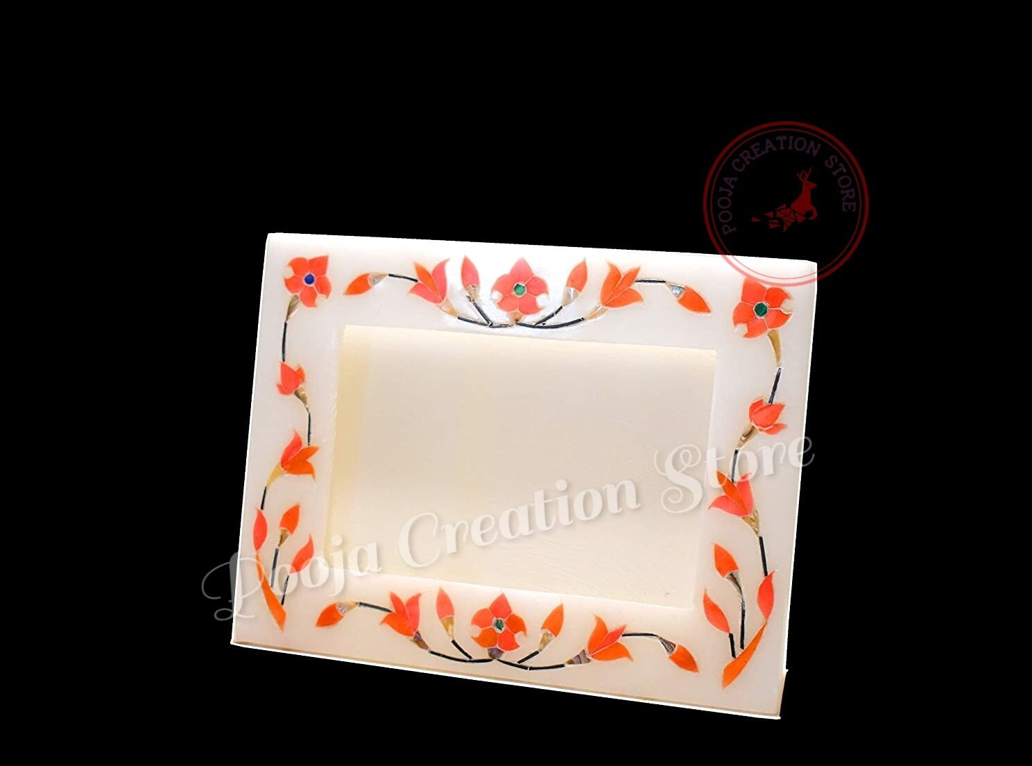 Handicraft Beautiful White Marble Photo Frame Inlay Art Work Marble ...