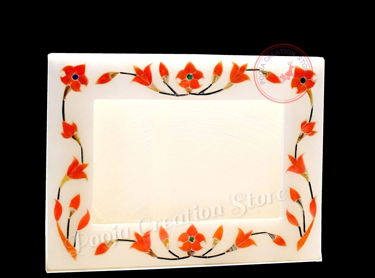 Handicraft Beautiful White Marble Photo Frame Inlay Art Work Marble ...