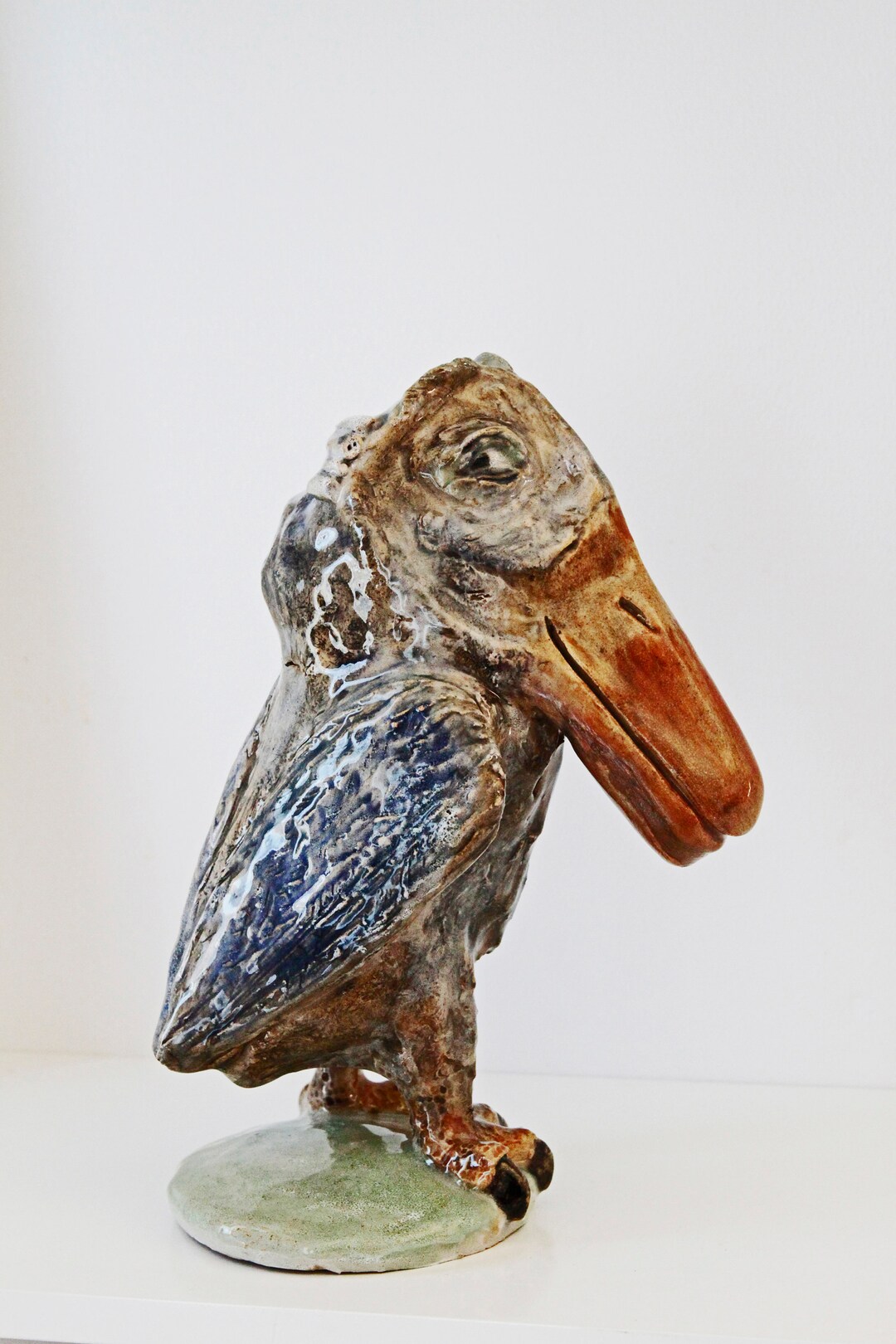Grotesque Bird Stoneware Sculpture of a Quirky and Grotesque Bird With ...
