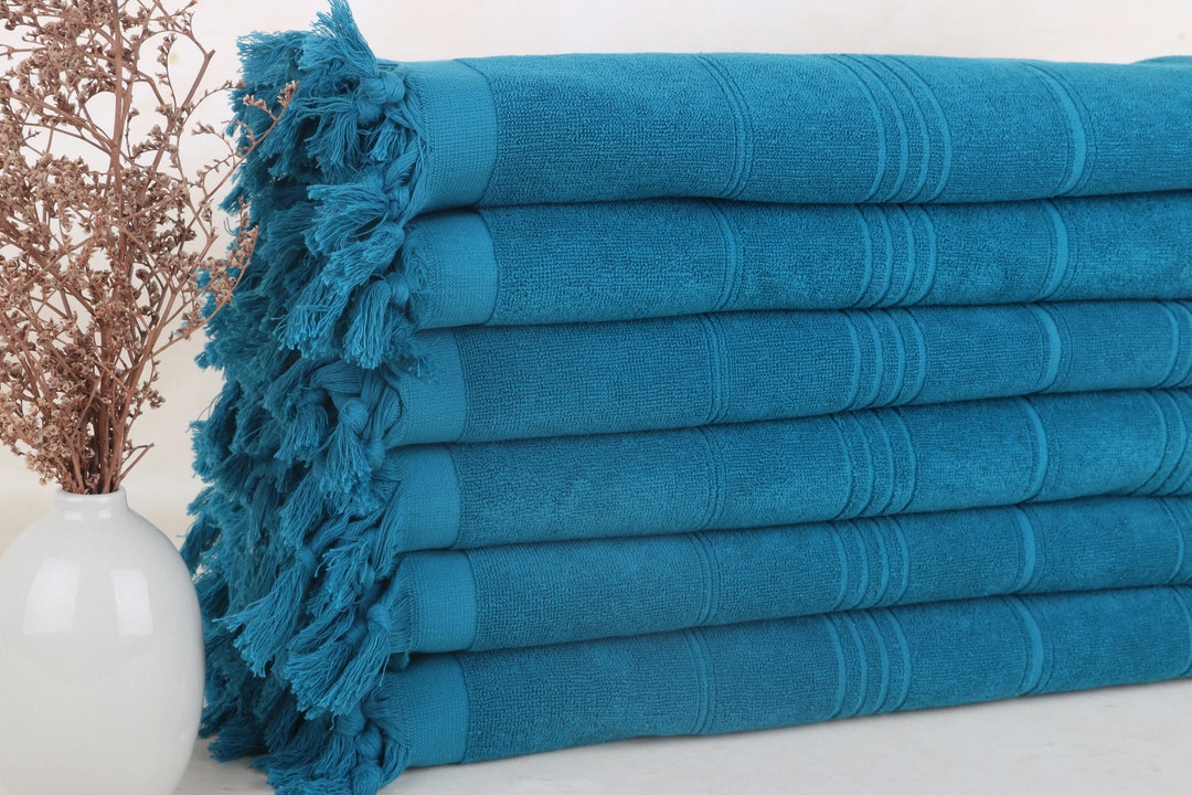 Turkish Towels Beach, Custom Beach Towel, Petrol Blue Towel, Striped ...