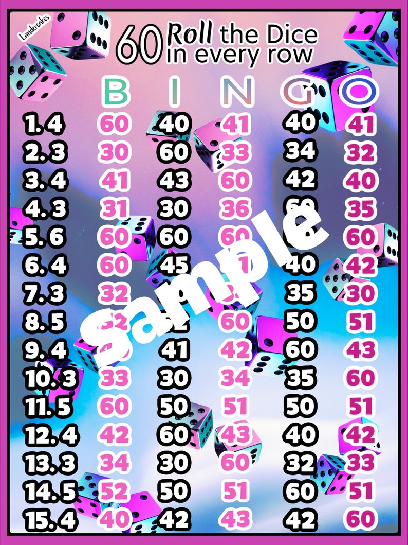 3 Boards! 60 80 107 in Every Row Roll Dice Pick Your Prize PYP Pick ...