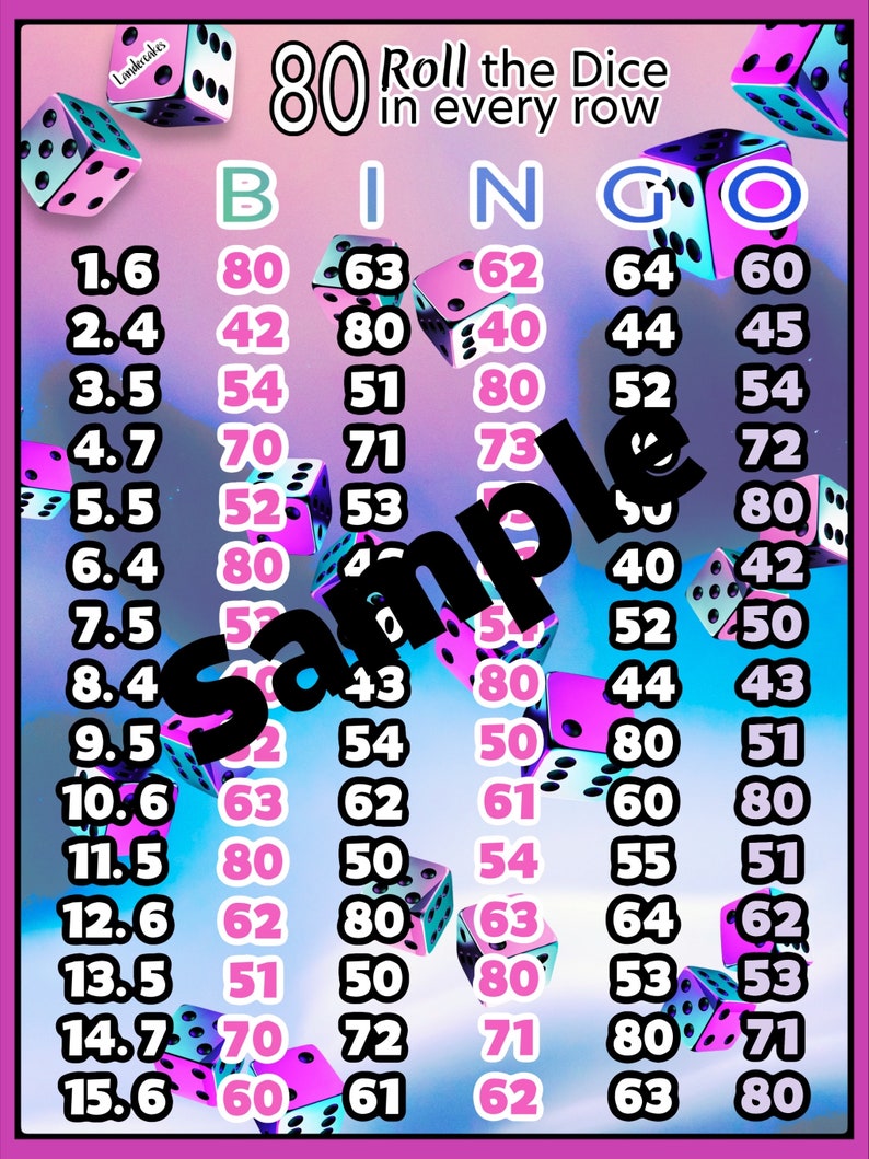 3 Boards! 60 80 107 in Every Row Roll Dice Pick Your Prize PYP Pick ...