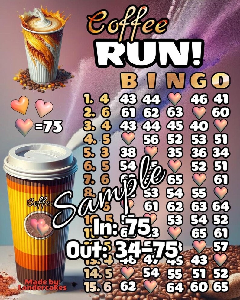 2 Boards! 65 75 in Every Row PYP Pick Your Pay Downloadable Bingo Board ...