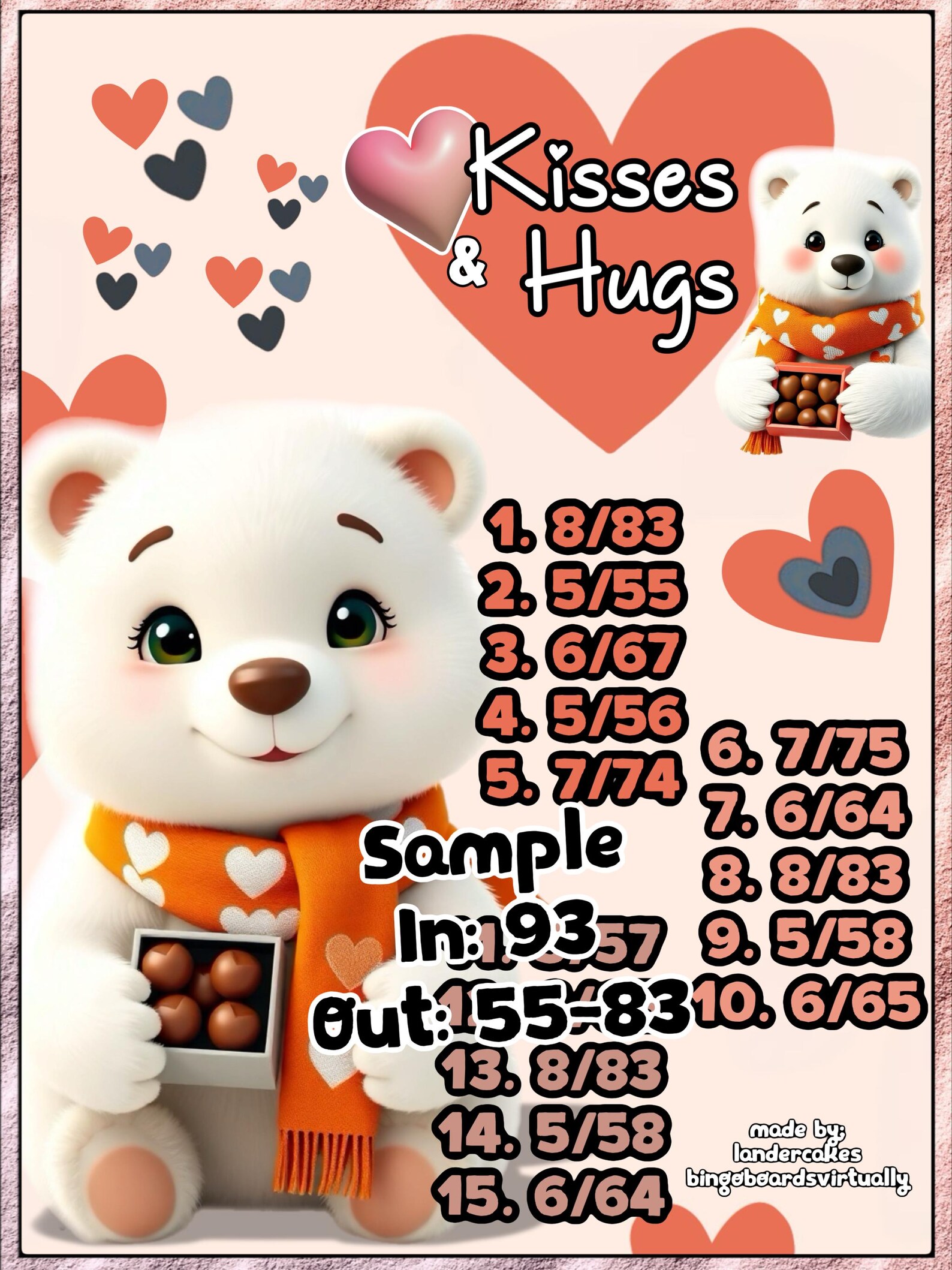 3 Bingo Boards Valentines Day Theme Pick Your Prize PYP Pick Your Pay ...