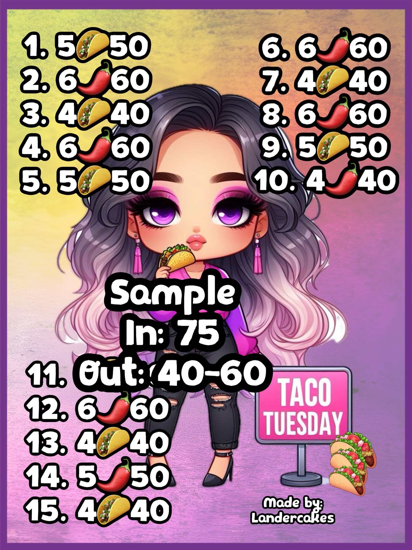 5 Taco Tuesday Themed Pick Your Prize PYP Pick Your Pay Downloadable ...