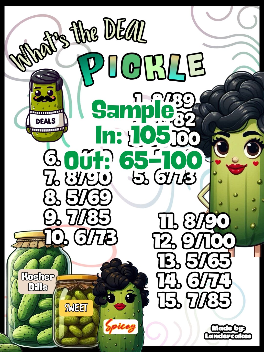 4 Boards Deal Pickles Pick Your Prize PYP Pick Your Pay Downloadable ...