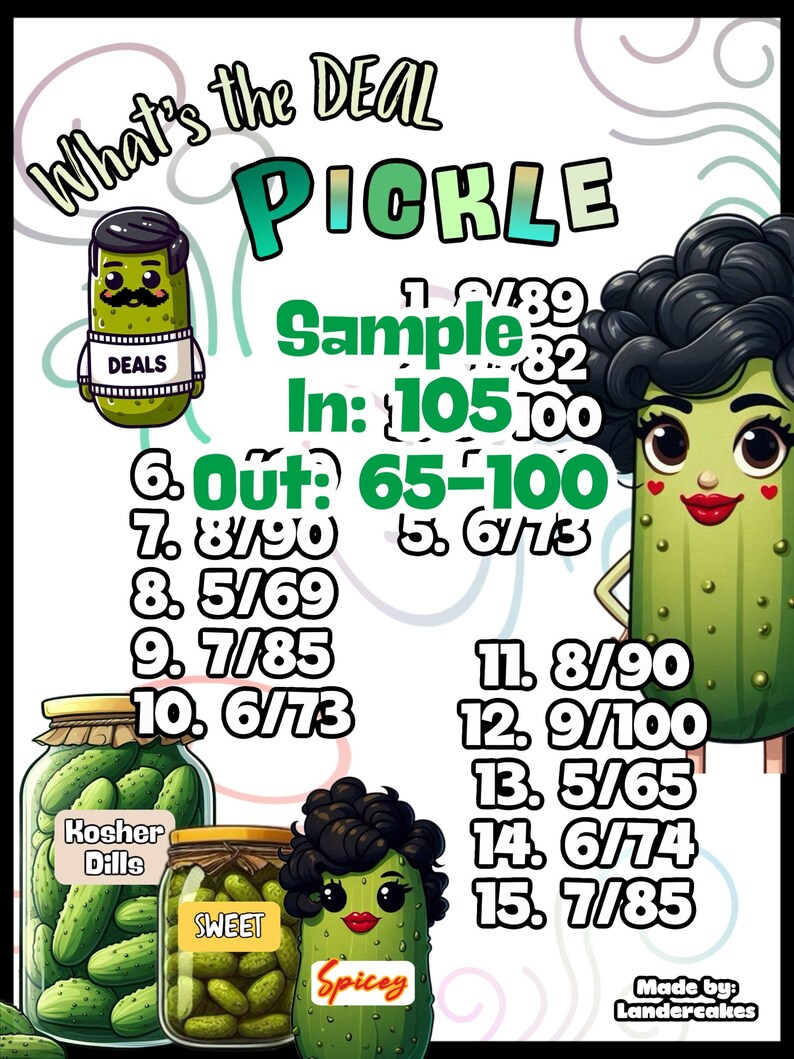 4 Boards Deal Pickles Pick Your Prize PYP Pick Your Pay Downloadable ...