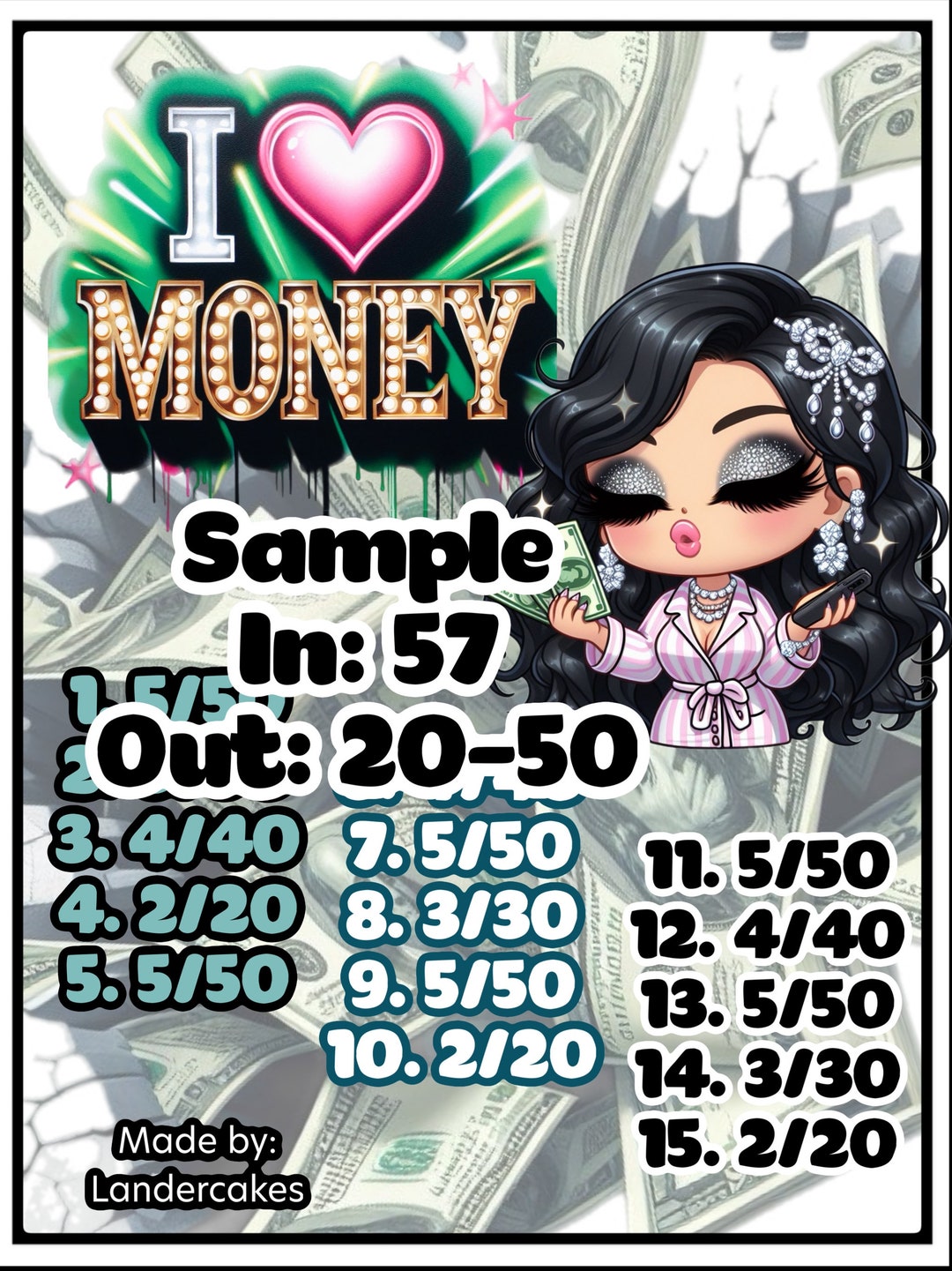 4 Low Pick Your Prize PYP Pick Your Pay Downloadable Bingo Board With ...