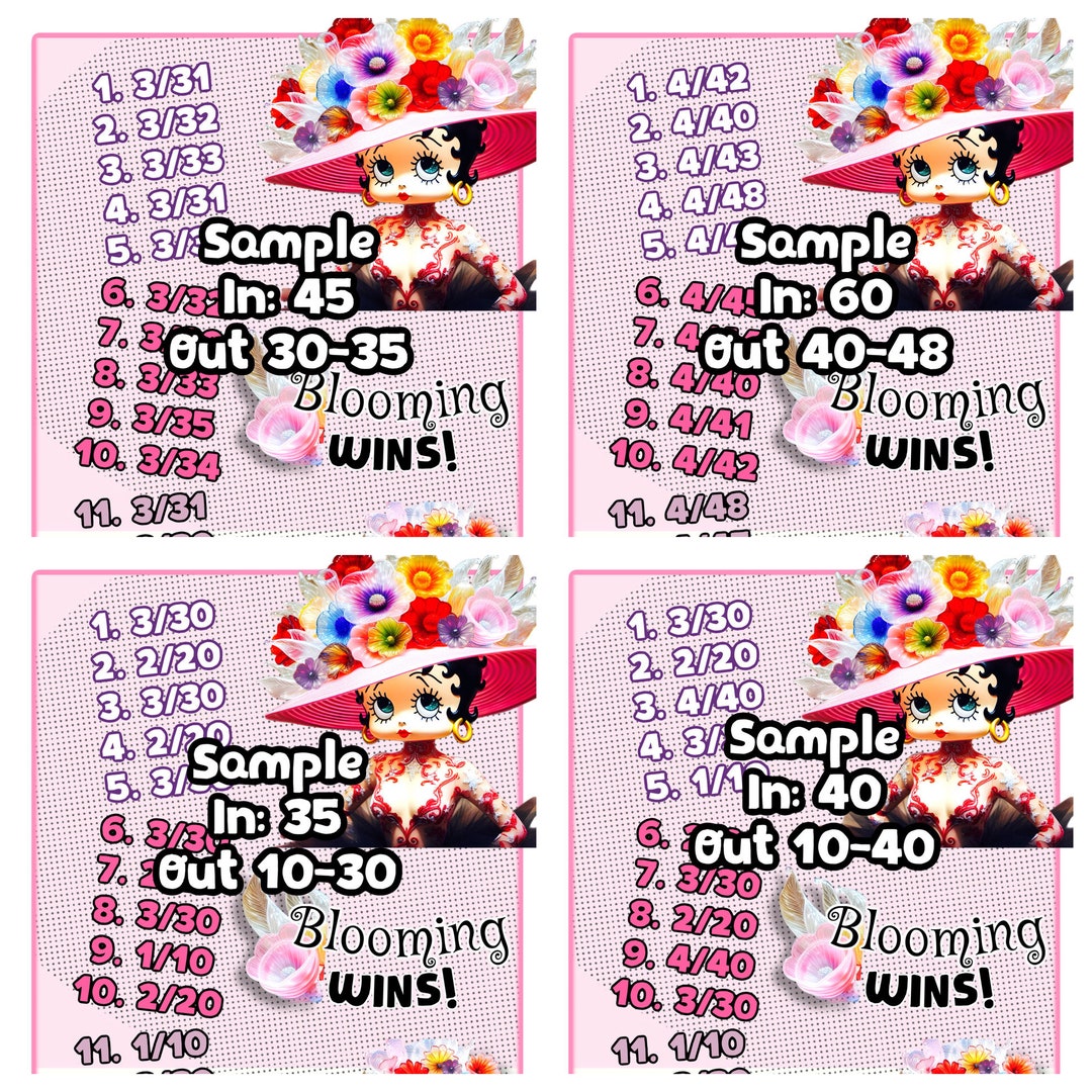 4 Low Pick Your Prize PYP Pick Your Pay Downloadable Bingo Board With ...