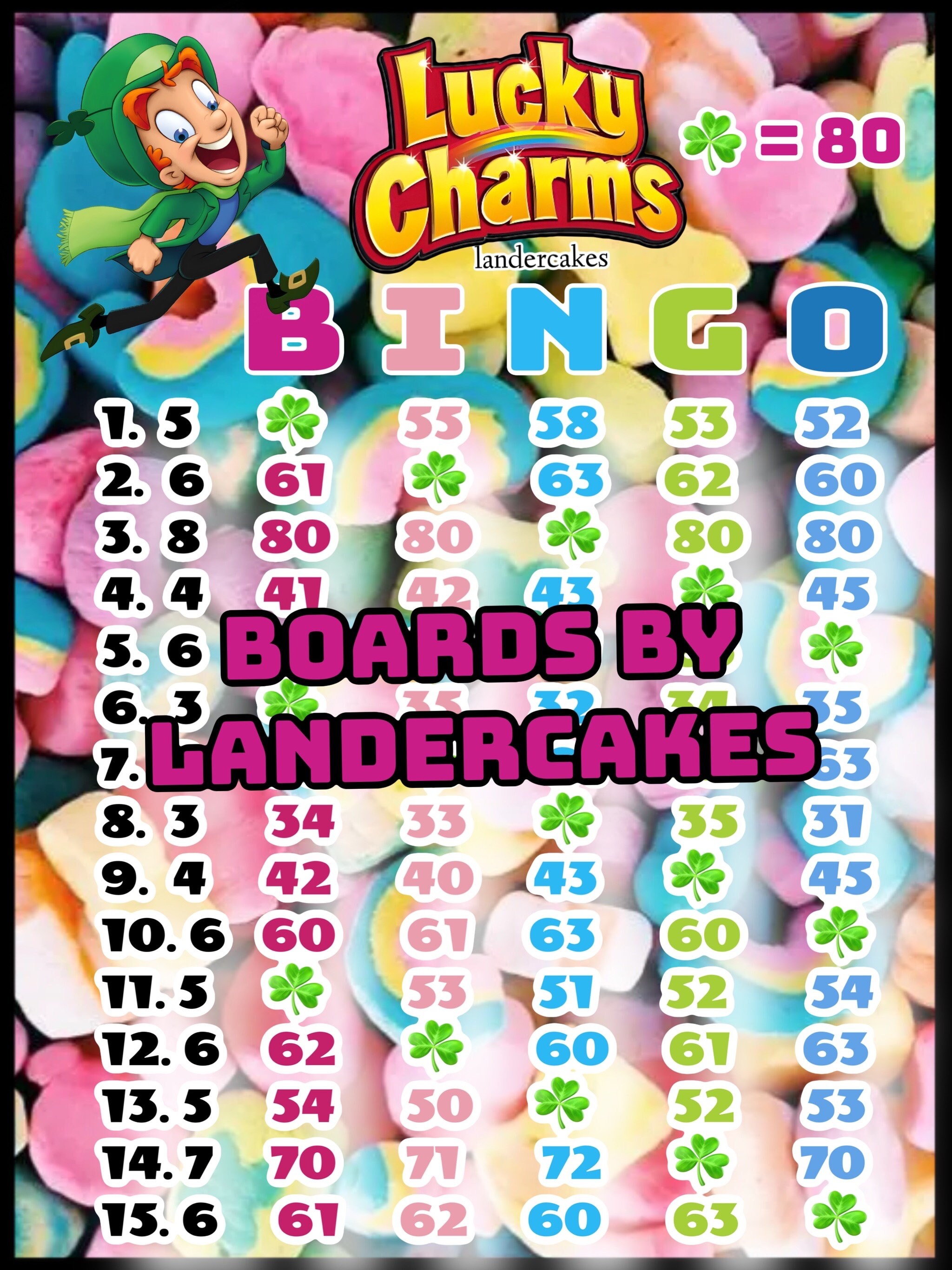 2 Boards! 80 107 in Every Row Lucky Pick Your Prize PYP Pick Your Pay ...