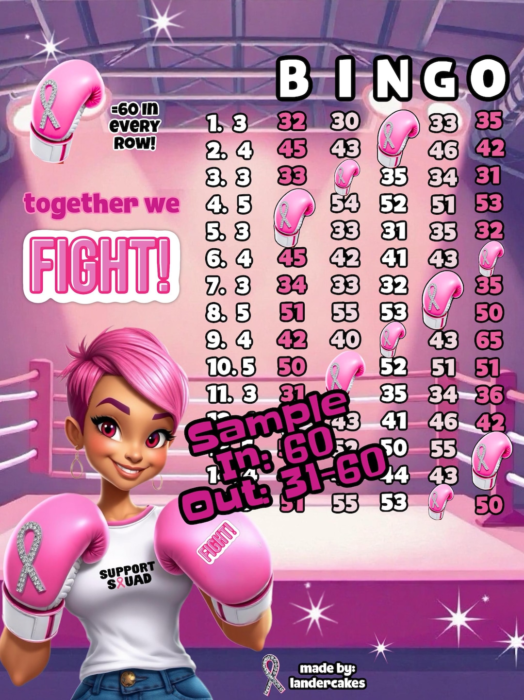 NEW! 2 Breast Cancer Awareness Boards 60 and 80 in Every Row WTA Pick ...