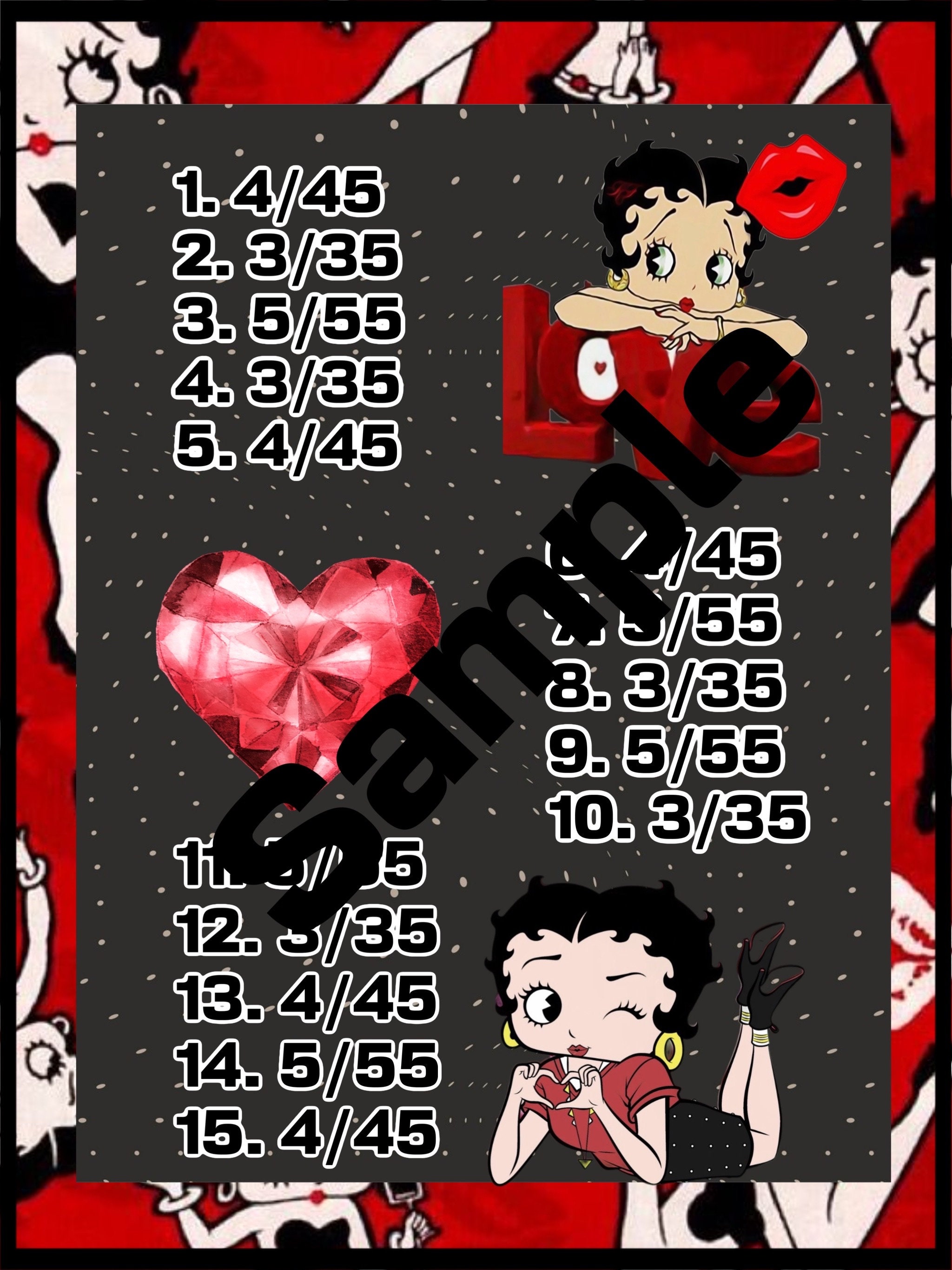 5 Boards Pick Your Prize PYP Pick Your Pay Downloadable Bingo Board 5 ...