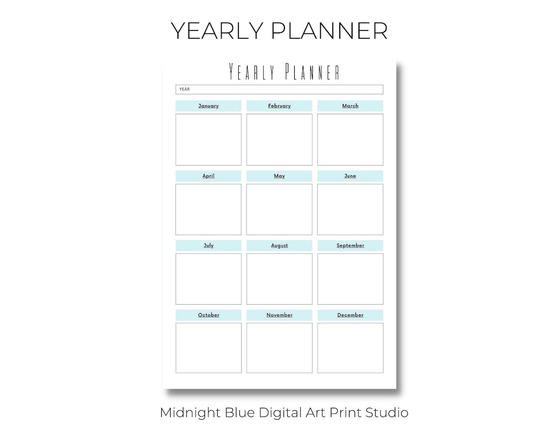 2024 Printable Yearly Planner, Undated Planner, New Year Planner 2024 ...