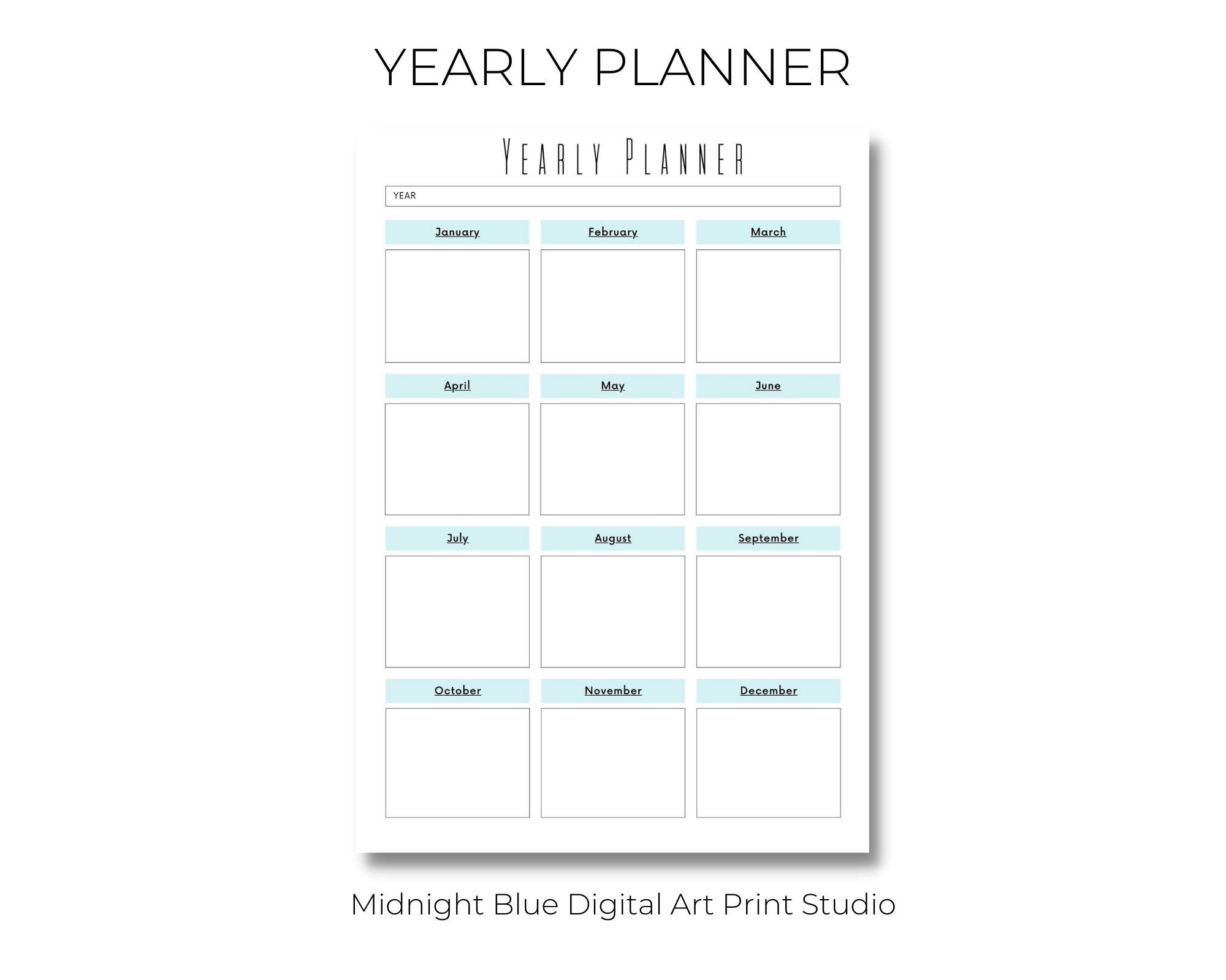 2024 Printable Yearly Planner, Undated Planner, New Year Planner 2024 ...