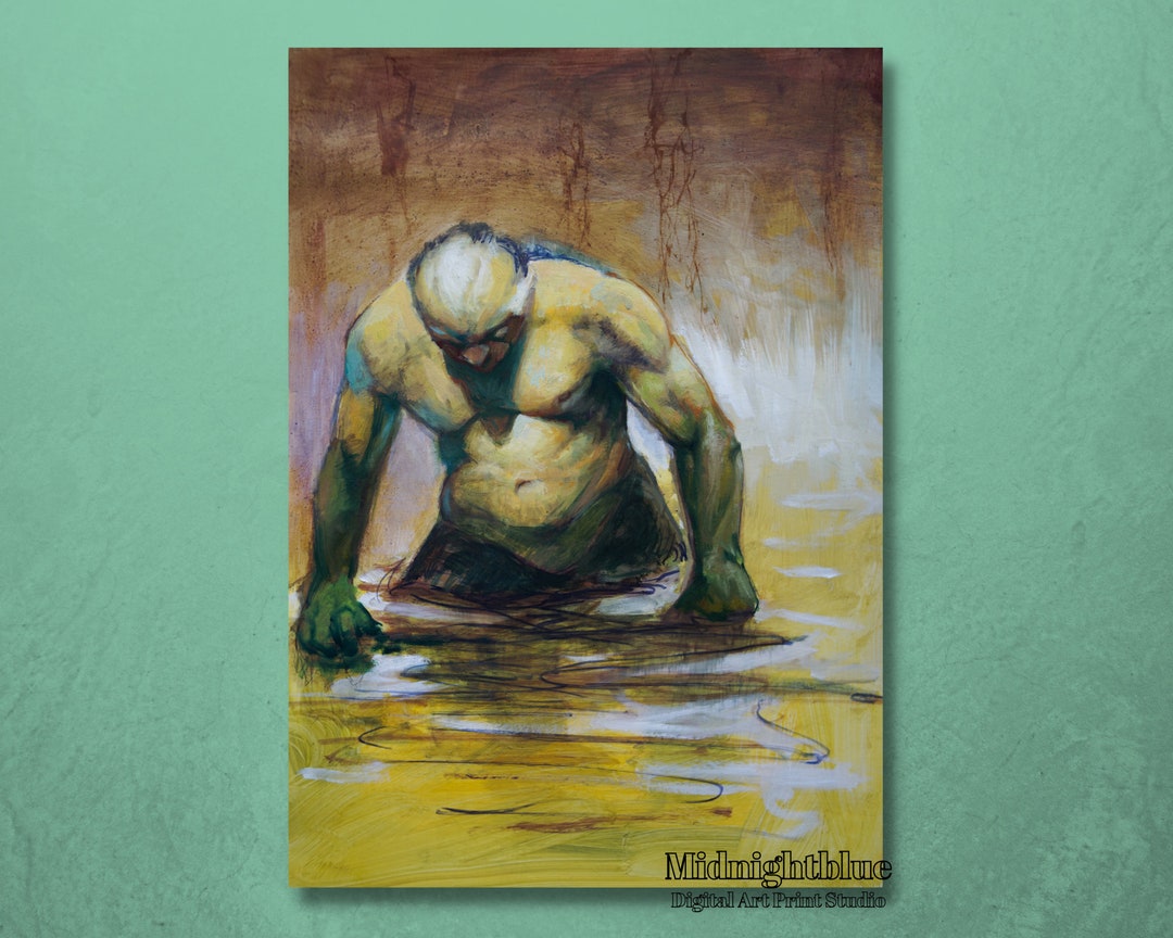 Yellow Man Oilpainting Print, Concept Art Print, Illustration Fantasy ...