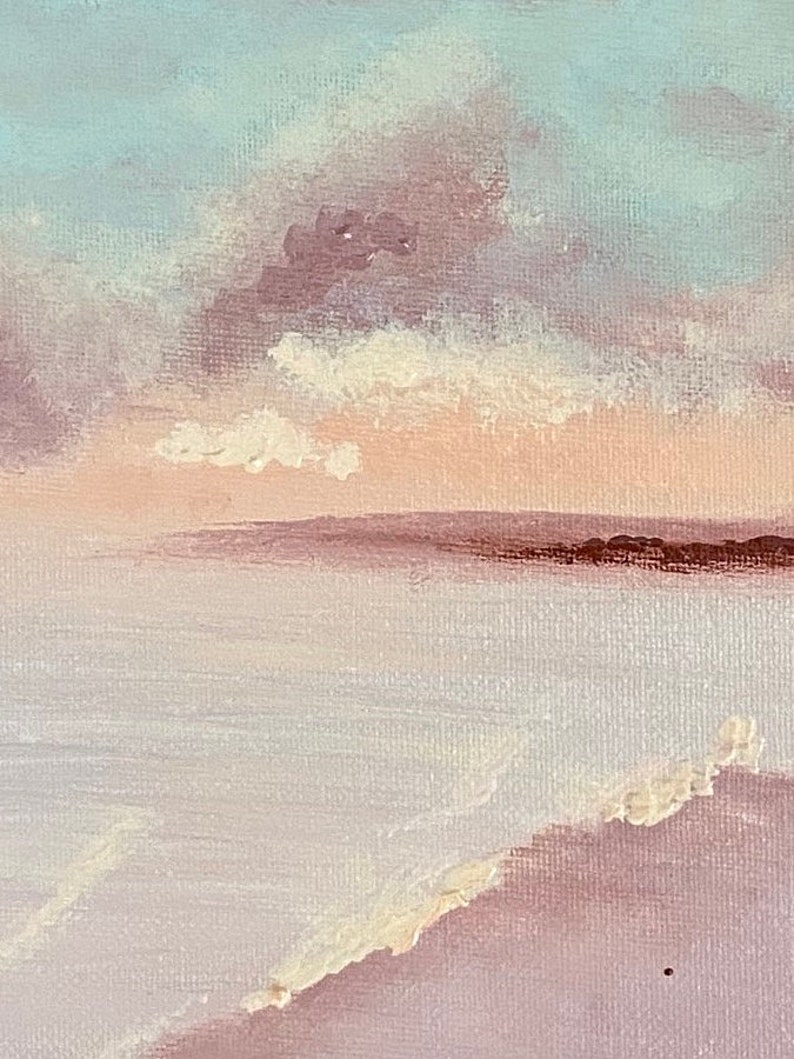 Calming Painting on Canvas, Original Art, Mini Canvas, “sundown” - Etsy