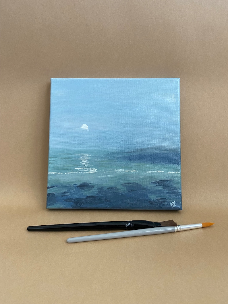 Calming Painting on Canvas, Original Art, Mini Canvas, “serenity” - Etsy