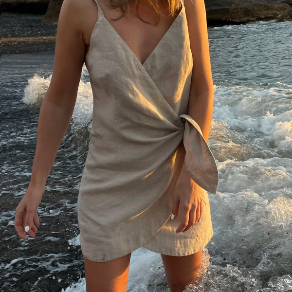 Linen Mini Dress Etsy