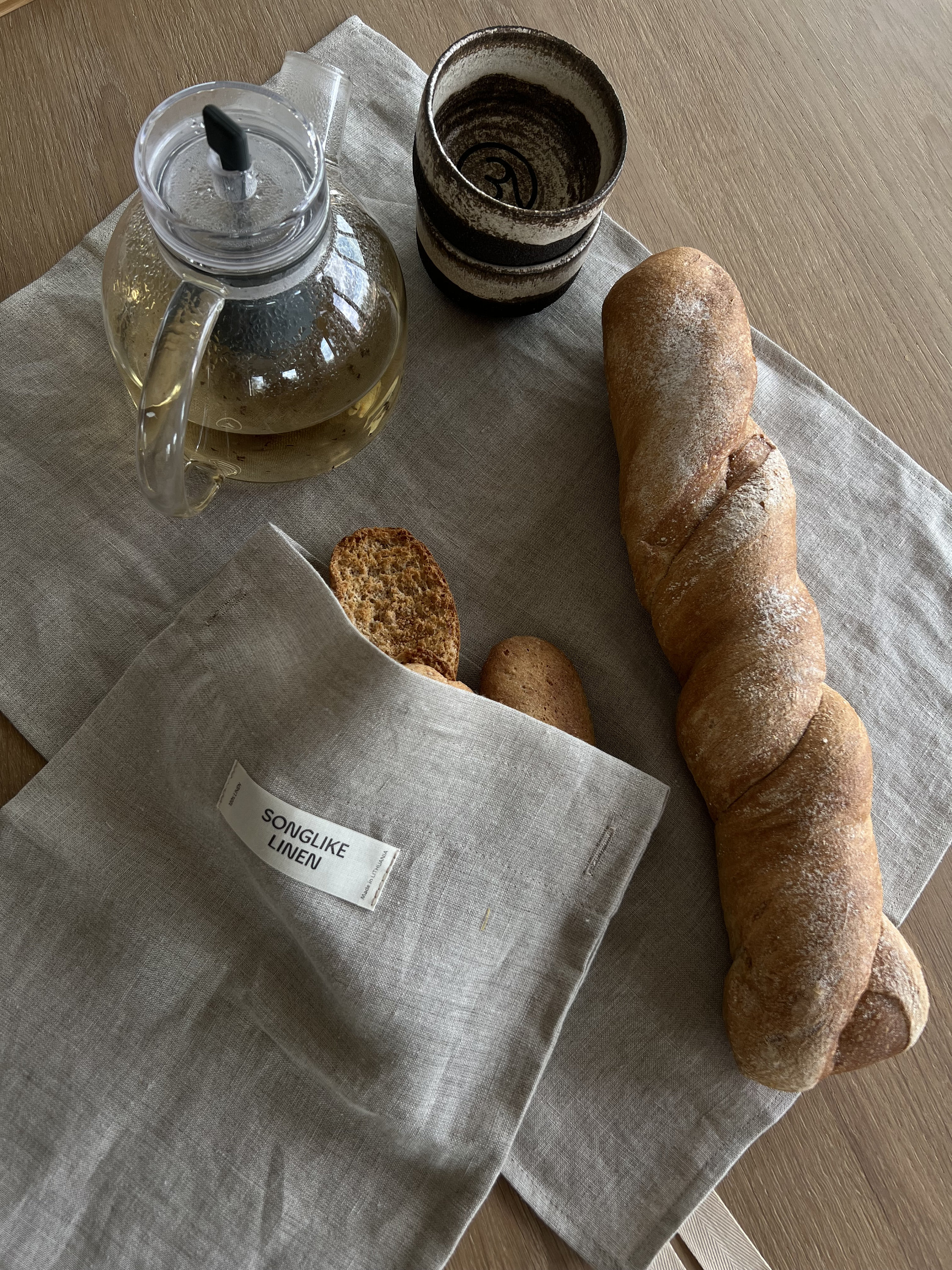 Linen Bread Bag – Bread Storage Bag With Drawstrings – Sustainable Food ...